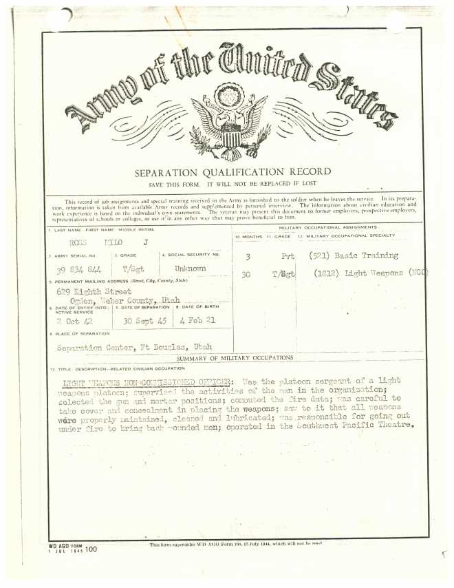 Separation Qualification Record – Sagacity